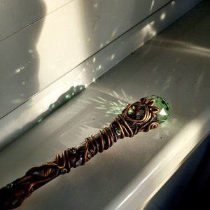 Raven Skull Magic Wand, Black Tourmaline Gemstone, Wizard Magick Wand ...