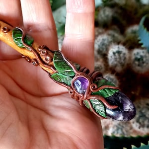 Forest Magic Wand With Amethyst, Box for Wand, Wooden Wand - Etsy