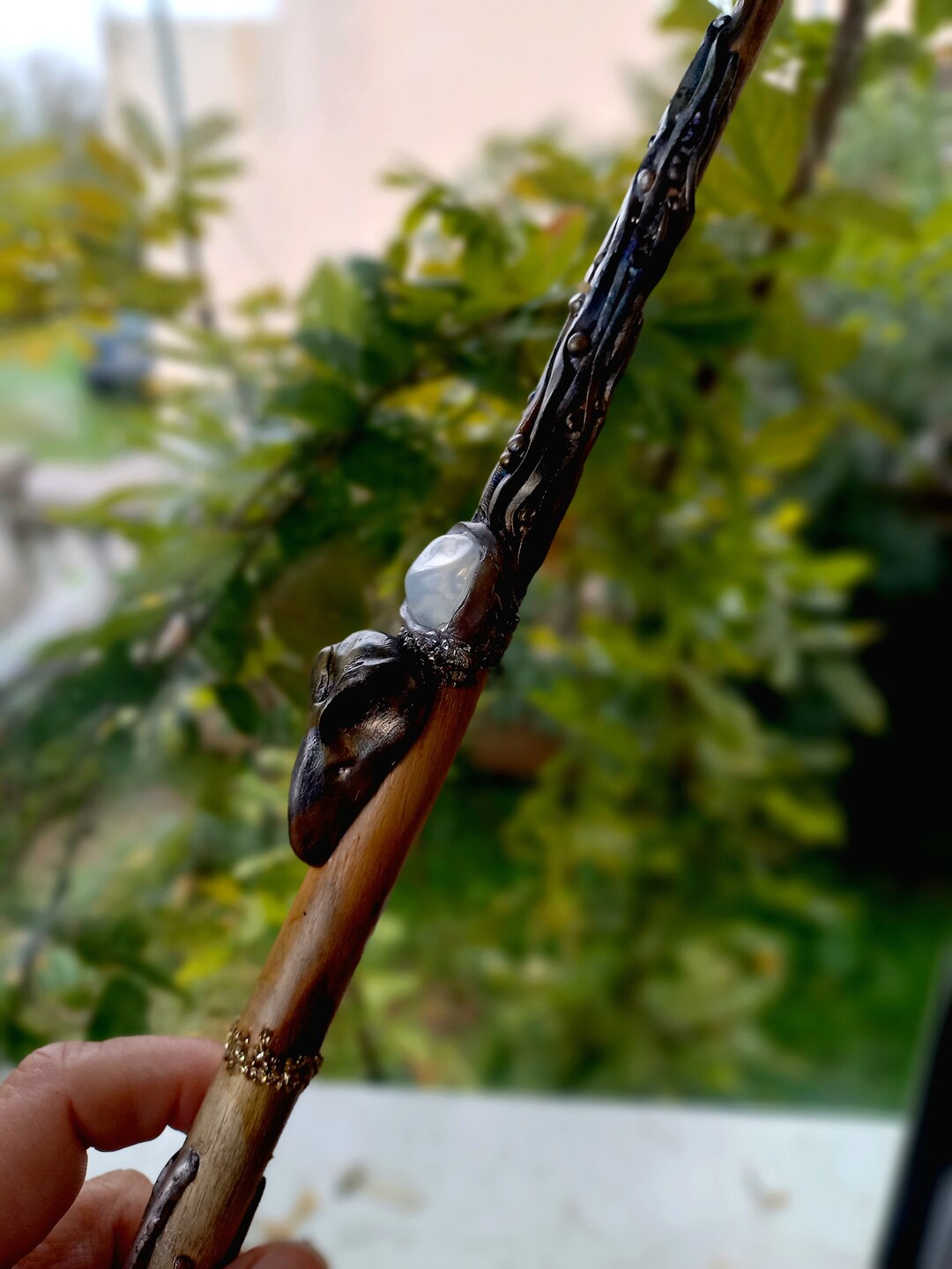 Raven Magic Wand Opalite Gemstone Crow Skull Witchy Powers - Etsy