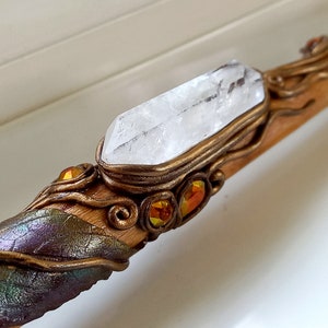 Wooden Magic Wand With Crystals Spiritual Energy One of A Kind for True ...