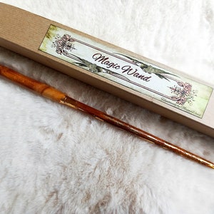 Magic Wand Natural Wood, Golden Wand, Wizard Tools, Handmade - Etsy