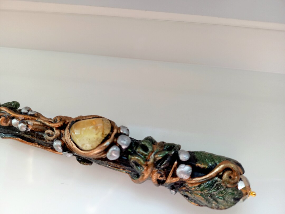 Willow Magic Pen Citrine Gemstone Polymer Clay Magic Wand Pens Wizard ...