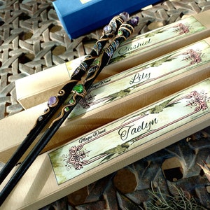Wizard Magic Wand, Wooden Stick, Angel Aura Quartz - Etsy