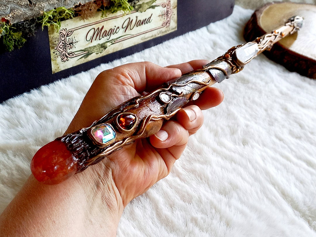 Wooden Magic Wand With Crystals Spiritual Energy One of A Kind for True ...
