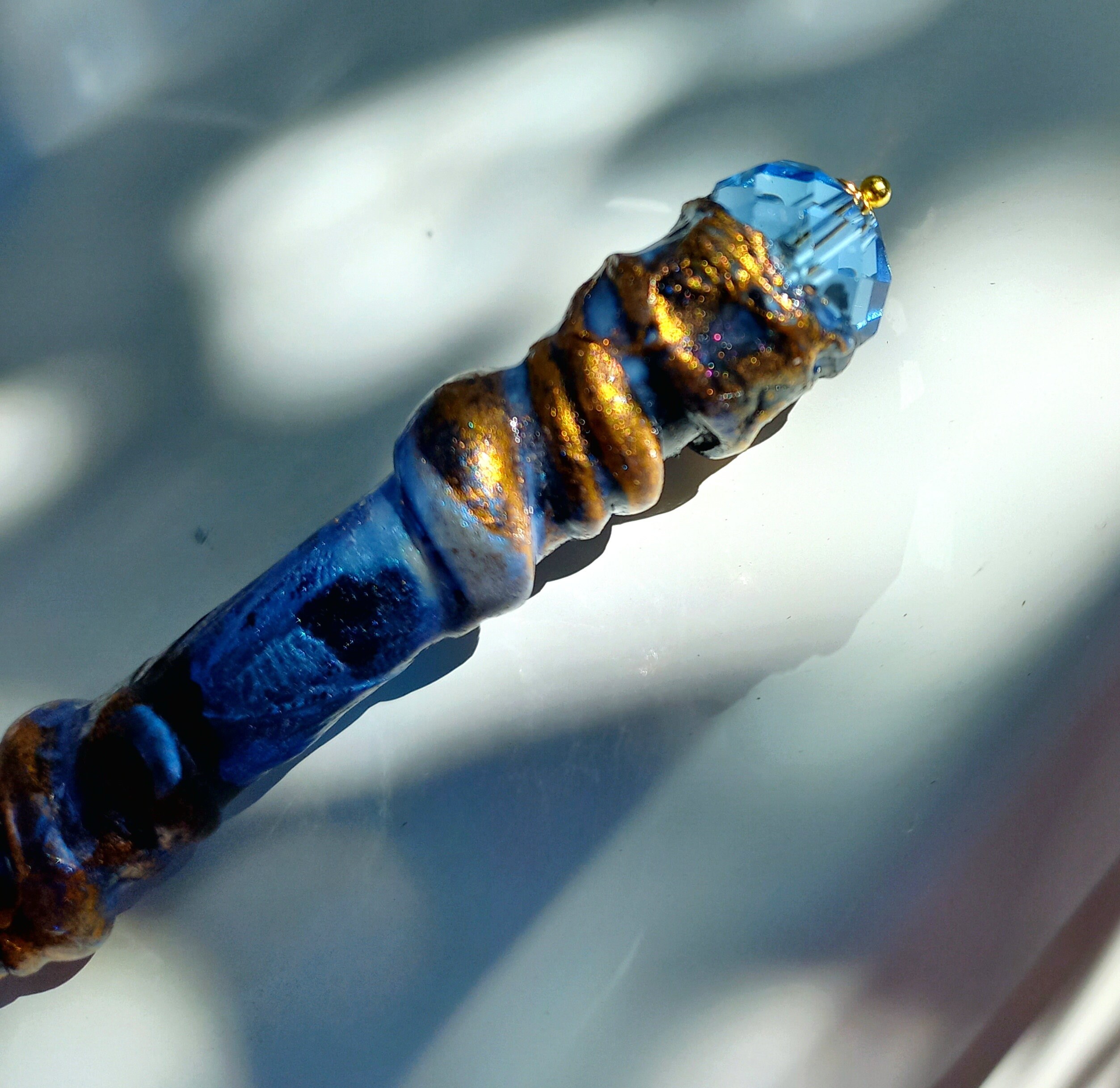 Magic Wand Blue and Gold Cosplay Magic Wand Witches Wand Party - Etsy ...