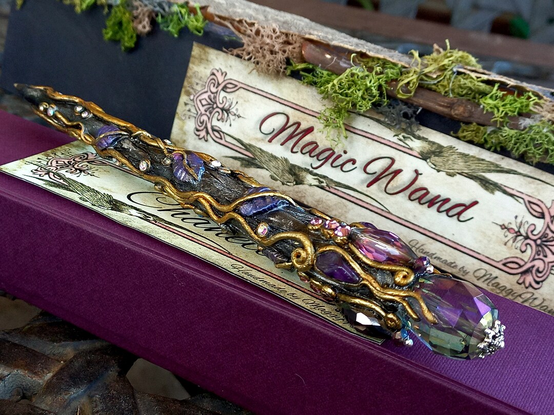 Spell Magic Pen Wand With Amethyst Written Magical Pencil - Etsy