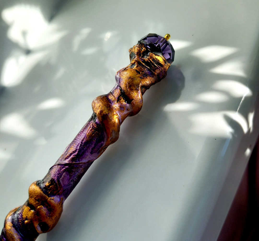 Magic Wand Wood Magic Wand Purple Magic Wand Princess Wand - Etsy