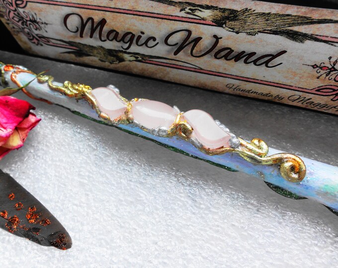 Rose Quartz Magic Wand Ritual Wand Wicca Wand Unique Magic - Etsy