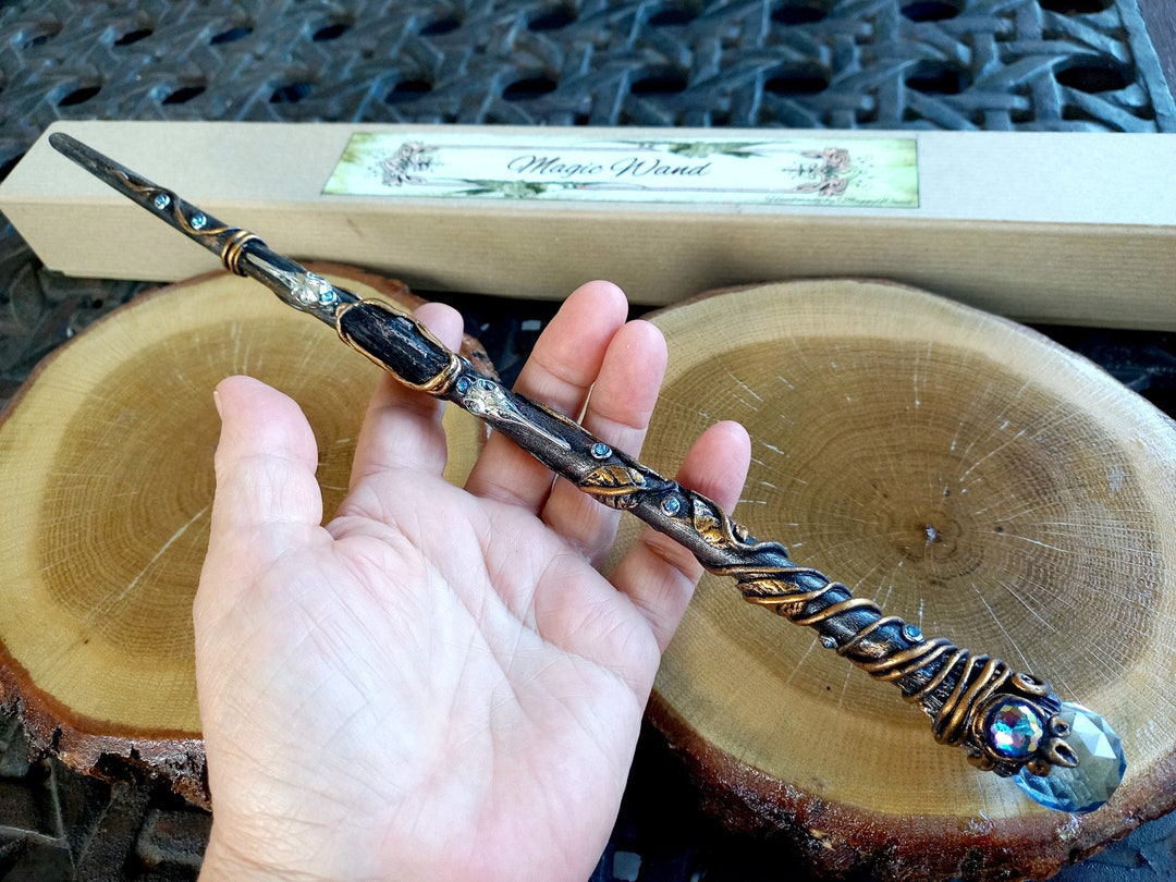 Magic Wand Black Tourmaline Crow's Skull Wand With BOX - Etsy