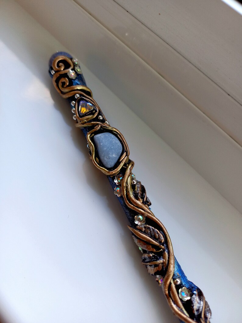 Magic Pen Angelite Gemstone Witch Tool - Etsy