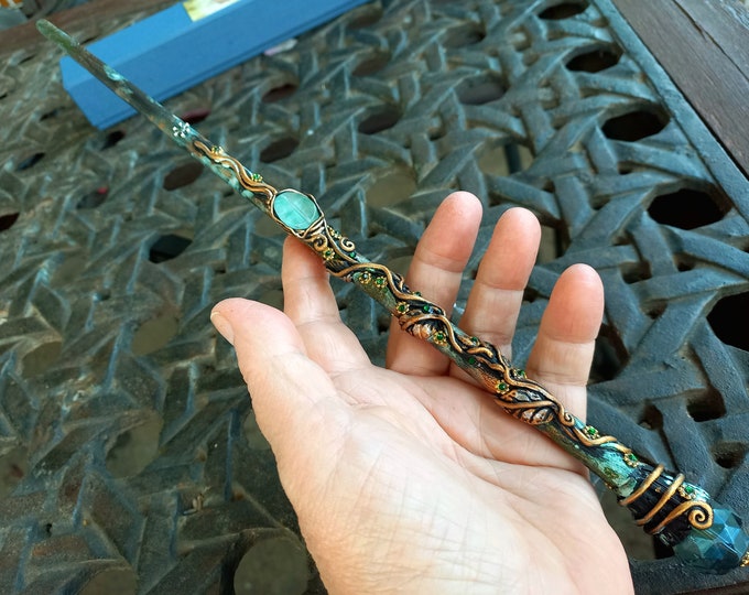 Magic Wand With Box, Fluorite Gemstone, Green Witch - Etsy