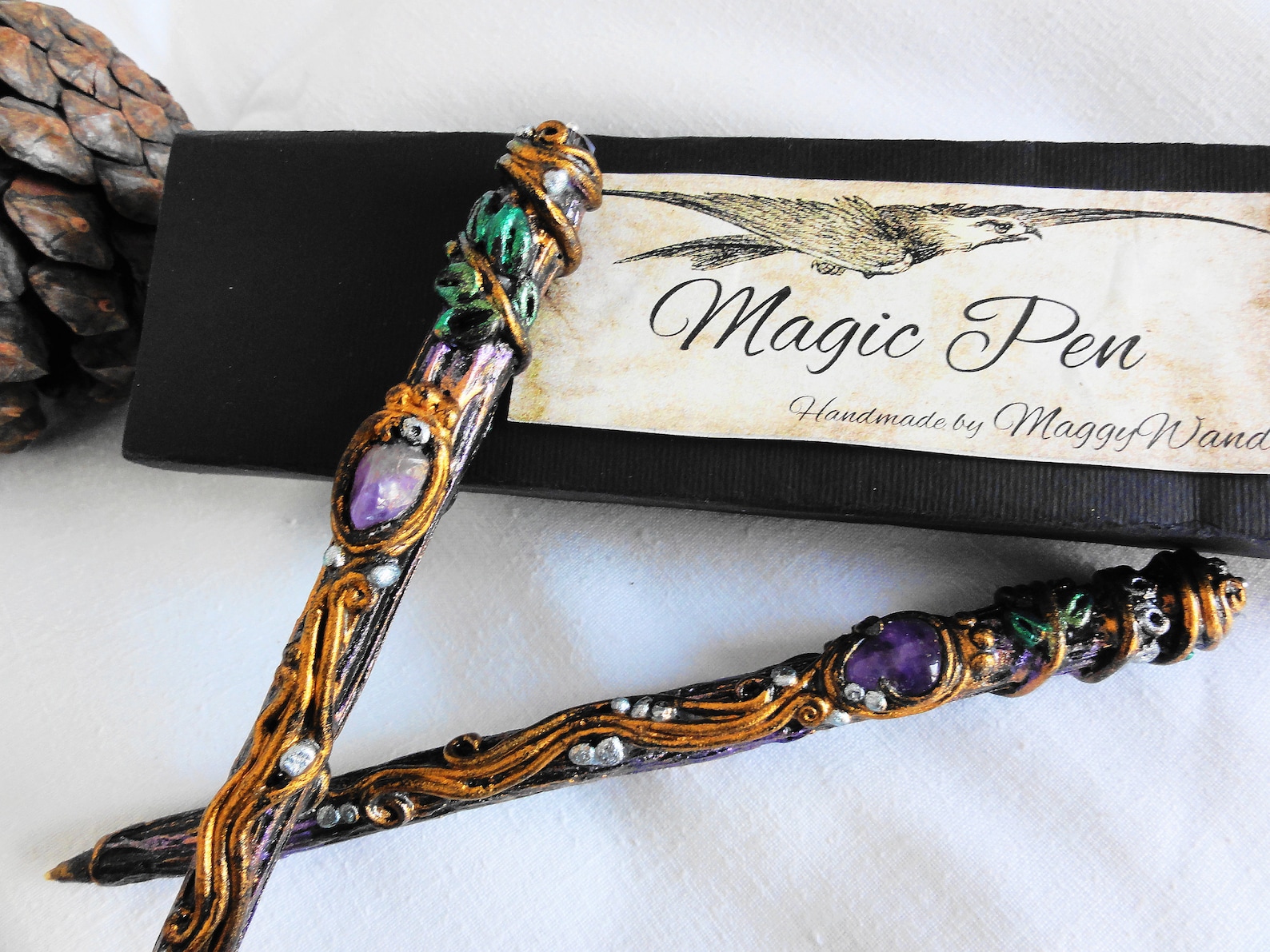 Magic Pen Amethyst Gemstone Crystal Pen Written Magic Pen - Etsy