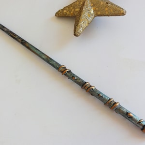 Magic Wand. Halloween Wand. Green and Gold Magic Wand. Wood Magic Wand ...