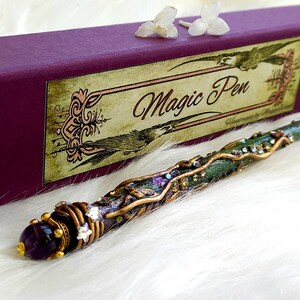 Magic Pen With Stars, Amethyst Sphere Crown, Witchy Pen, Spell Tools - Etsy