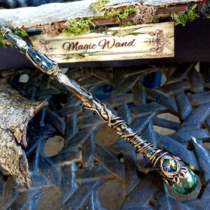 Raven Skull Magic Wand, Black Tourmaline Gemstone, Wizard Magick Wand ...
