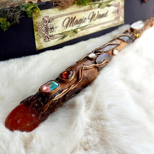 Wooden Magic Wand With Crystals Spiritual Energy One of A Kind for True ...