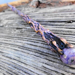 Magic Wand Purple and Gold Cosplay Magic Wand Purple Agate Gemstone ...