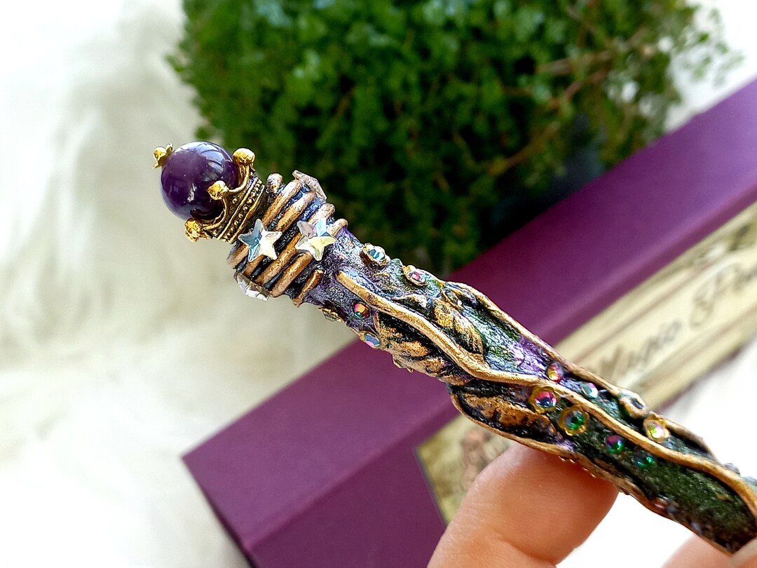 Magic Pen With Stars, Amethyst Sphere Crown, Witchy Pen, Spell Tools - Etsy