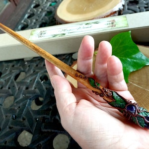 Forest Magic Wand With Amethyst, Box for Wand, Wooden Wand - Etsy