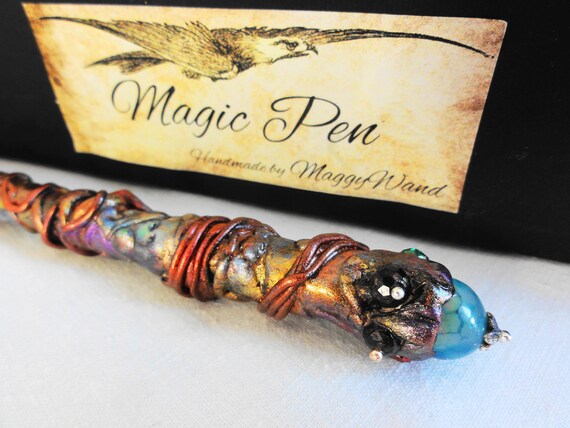 Spell Writer Pen Magic Pen Dragon Vein Agate Witchy Pencil - Etsy