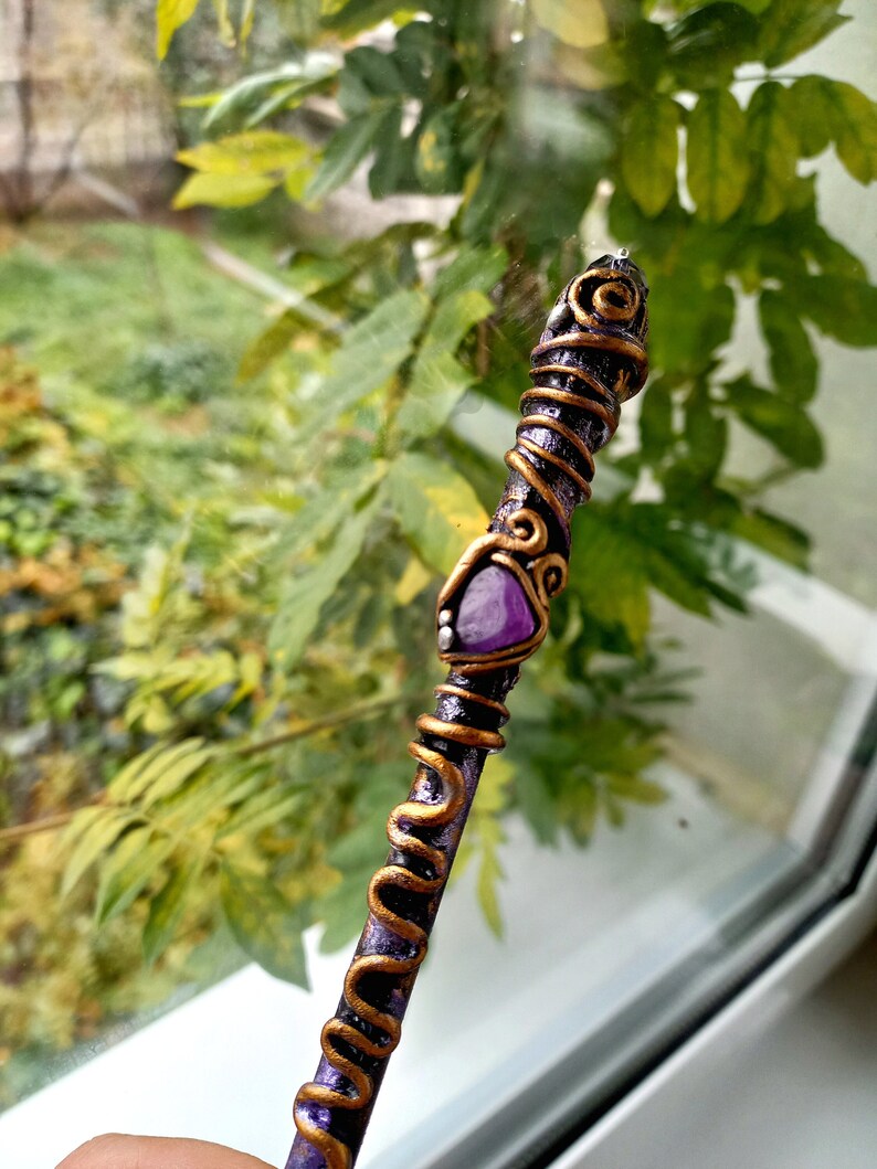 Fairy Pen Wizard Pen Magic Wand Pen Amethyst Crystal Pen Clay - Etsy
