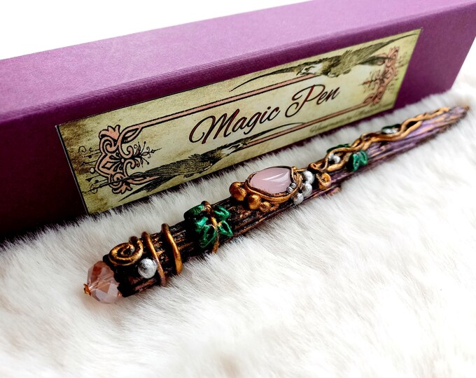 Amulet Writer Magic Pen Rose Quartz Stone Magic Wand Pencil Witch ...