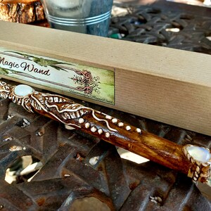 Magic Wand With Opalite, Shaman Tool, Green Witch, Handmade - Etsy