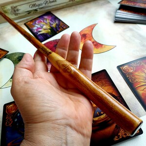 Magic Wand Natural Wood, Golden Wand, Wizard Tools, Handmade - Etsy