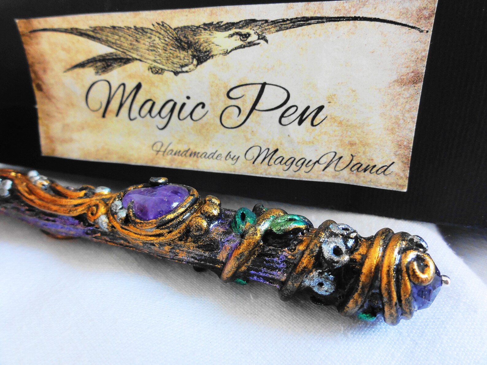 Magic Pen Amethyst Gemstone Crystal Pen Written Magic Pen - Etsy