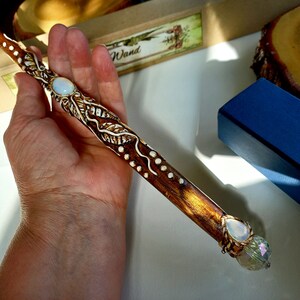 Magic Wand With Opalite, Shaman Tool, Green Witch, Handmade - Etsy