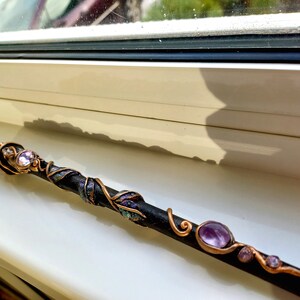 Amethyst Magic Wand, Wooden Wand, Purple Queen, Handmade - Etsy