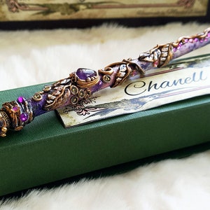 Magic Wand Pen With Amethyst, Crystal Pen, Fairy Spells Tools - Etsy