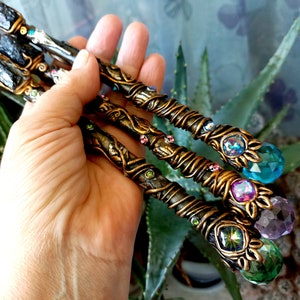 Magic Wand Raven Skull, Wand With BOX, Black Tourmaline Gemstone ...