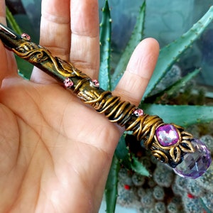 Magic Wand Raven Skull, Wand With BOX, Black Tourmaline Gemstone ...