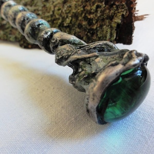 Magic Wand, Green and Silver, Wooden Fairy Wand, Witchy - Etsy