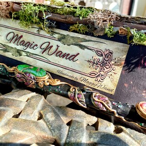 Magic Wand, Aura Quartz, Witchy Wooden Stick, Faery Tool - Etsy