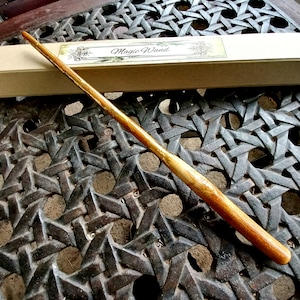 Magic Wand Natural Wood, Golden Wand, Wizard Tools, Handmade - Etsy