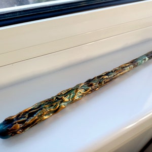 Magic Wand Green and Gold, Agate , Gift Wand, Wizard - Etsy