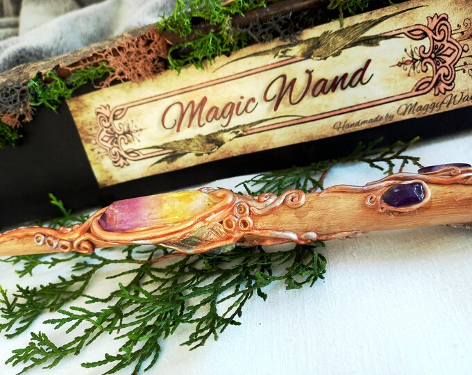 Aura Quartz Crystal Wand Fairy Tools Magick Stick - Etsy