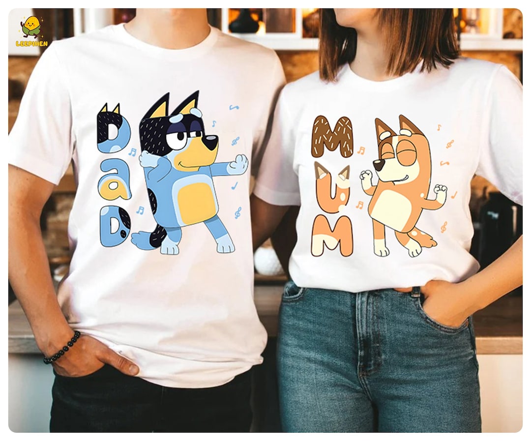 Retro Bluey Family Shirts Family Matching Shirts Bluey Dad Bluey Mum ...