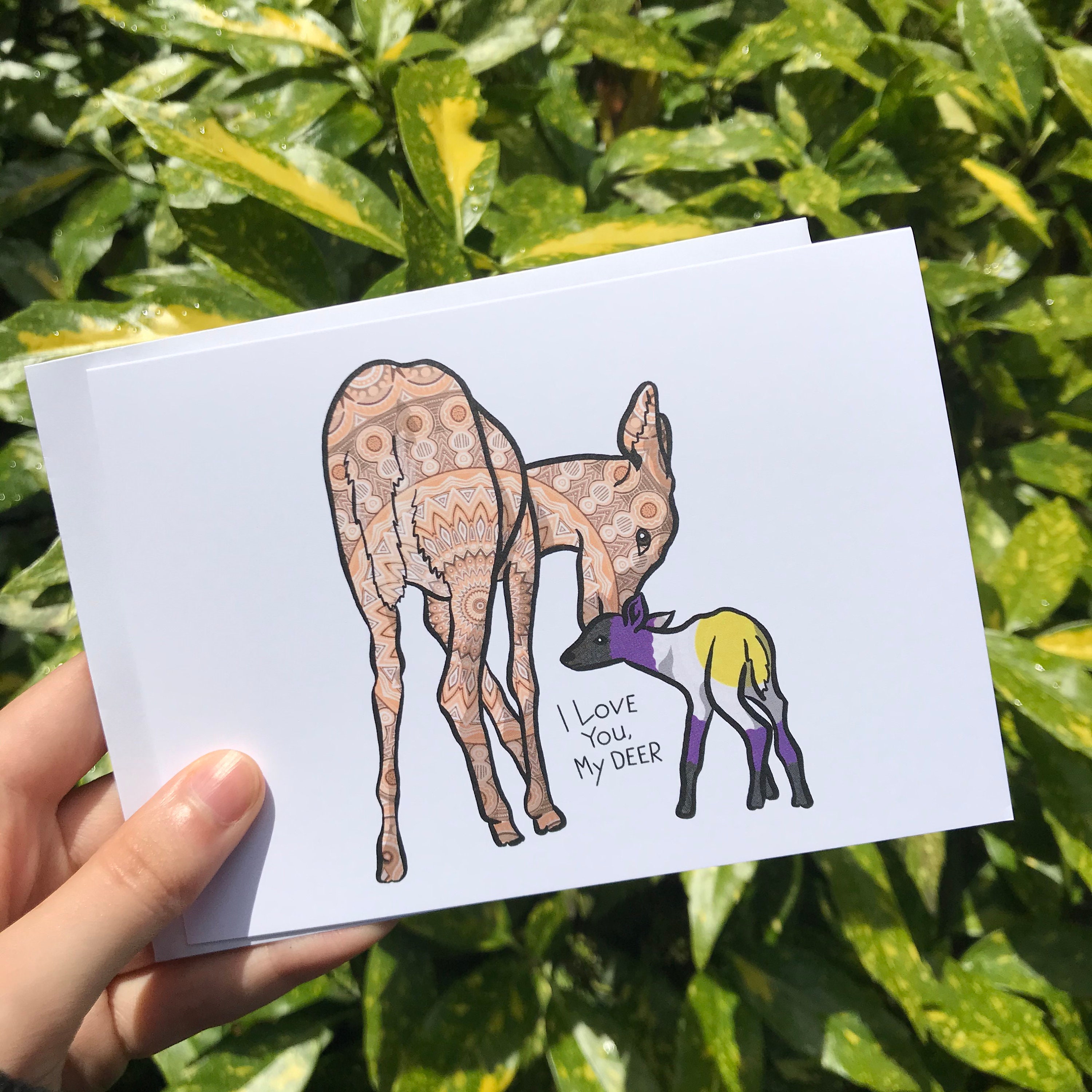 LGBT Pride Card Deer Asexual Pride Bisexual Flag Aromantic Pride - Etsy