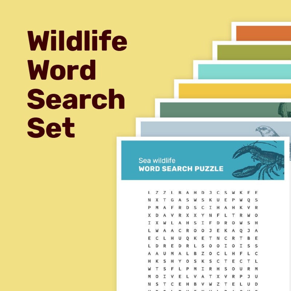 Wildlife Word Search Puzzle Set Instant Download Animal Word Etsy Wildlife Word Search Puzzle Set Instant Download Animal Word Etsy