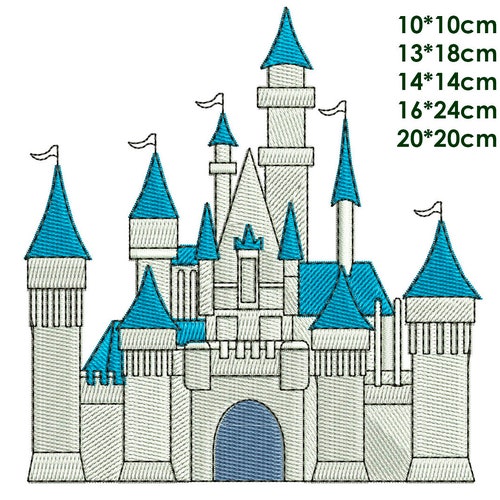 Castle Applique Embroidery Design Princess Castle Machine - Etsy