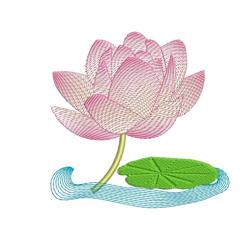 Lotus Flower Embroidery - Etsy