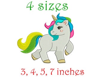 Unicorn Embroidery Design, 3 Sizes, Instant Download - Etsy