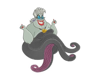 Little Mermaid Inspired. Ursula, the Sea Witch. Machine Embroidery ...