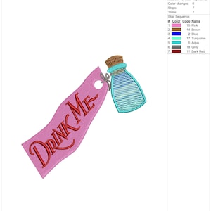 Embroidery Design Files. Drink Me - Etsy