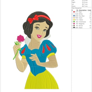 Snow White Inspired. Machine Embroidery Design - Etsy