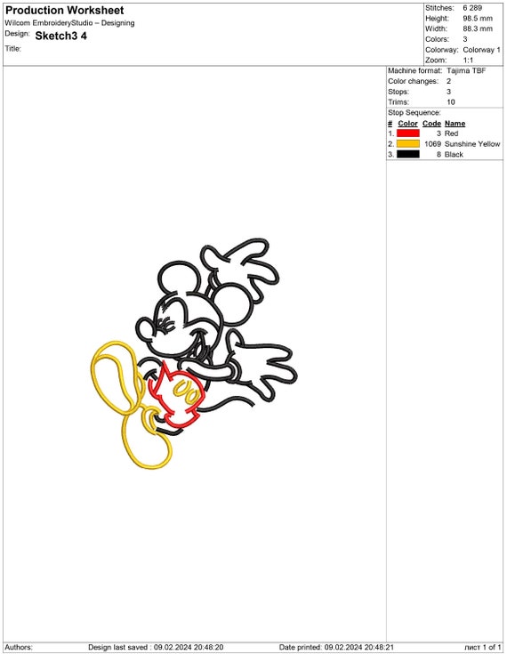 Mickey Mouse Red Color Code