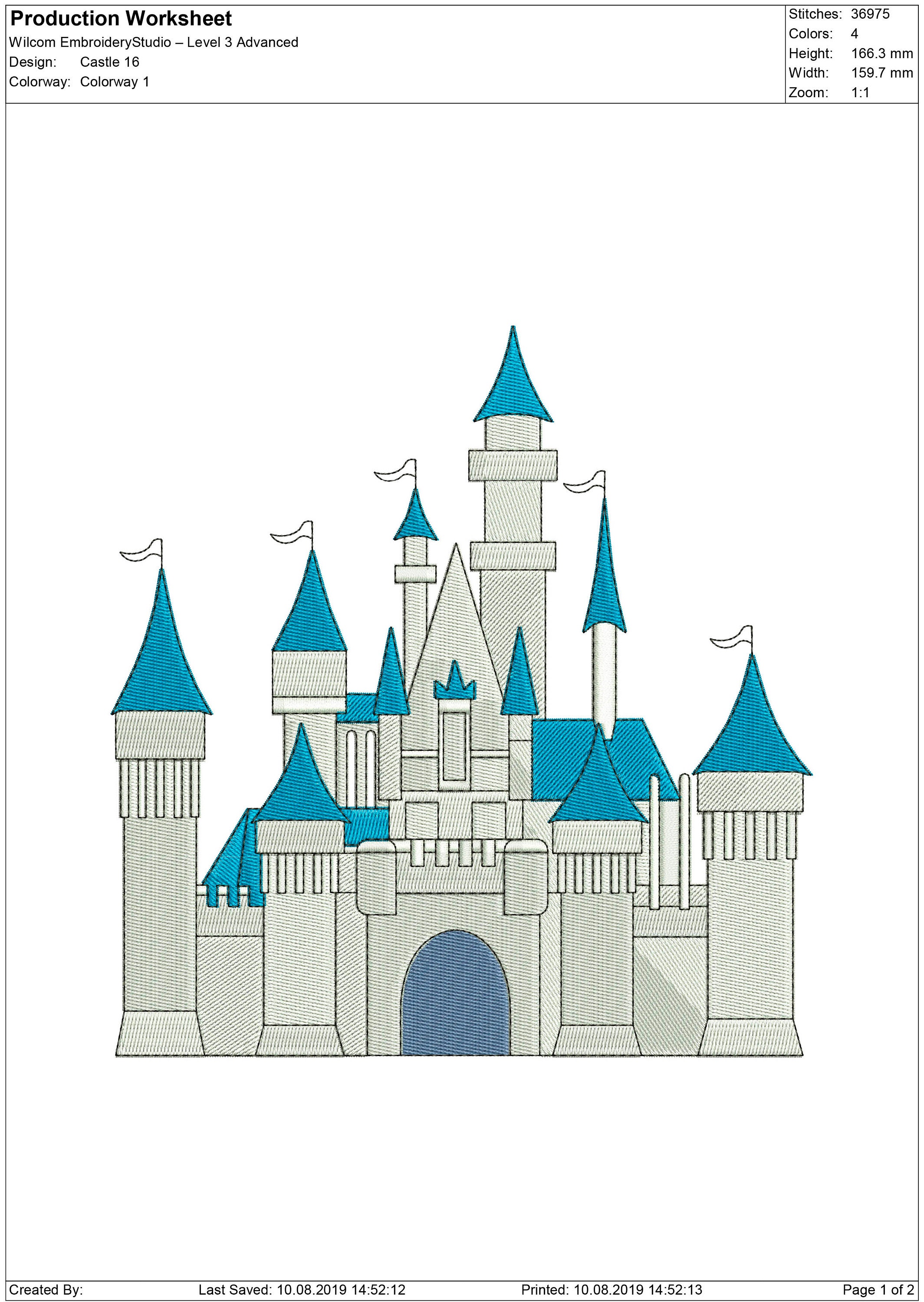 Castle Embroidery Design Files - Etsy